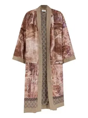 PIERRE-LOUIS MASCIA Aloe Silk Kimono - Brown