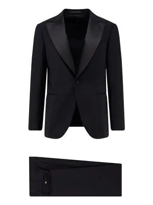 Corneliani Virgin Wool And Mohair Tuxedo - Black