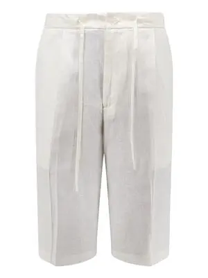 HEVO Hevo Linen And Viscose Blend Shorts White