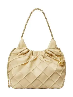 Tory Burch Fleming Mini Hobo Bag - Beige