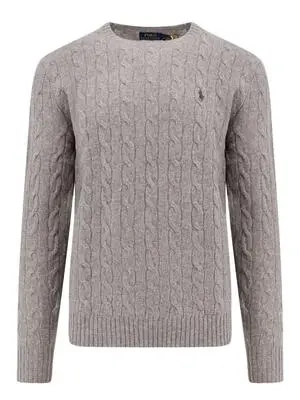Polo Ralph Lauren Wool And Cashmere Cable Knit Crew Neck Sweater - Grey