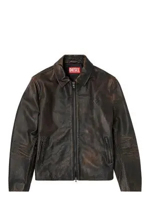 DIESEL® L-amar-wrd Leather Jacket - Brown
