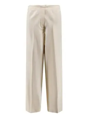 THE ROW Beta Silk Trousers - Beige