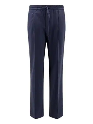 AMARANTO Virgin Wool Blend Trousers - Blue