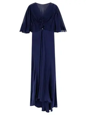 Alberta Ferretti Satin Long Dress - Blue