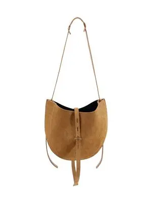 MINOBOSSI Suede Crossbody Bag - Beige