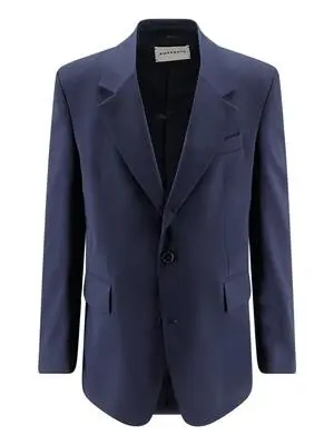 AMARANTO Virgin Wool Blend Blazer - Blue