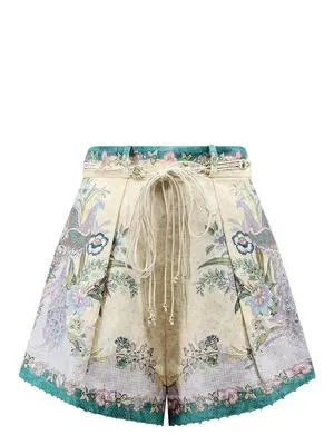 Zimmermann Indra Cotton And Silk Shorts - Multicolor