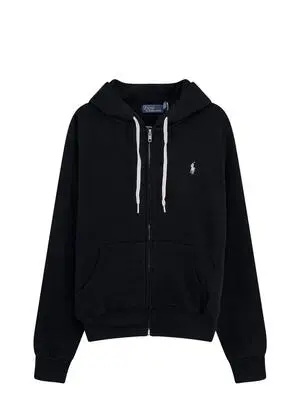 Polo Ralph Lauren Polo Ralph Lauren Cotton Blend Embroidered Logo Zip Hoodie Black
