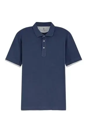 Brunello Cucinelli Cotton Polo Shirt - Blue