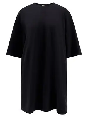 TOTEME Relaxed Tee Lyocell And Cotton Short Dress - Black