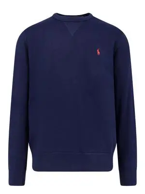 Polo Ralph Lauren Cotton Blend Sweater With Logo Blue