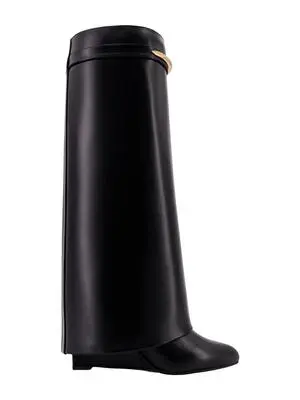 Givenchy Shark Leather Boots - Black
