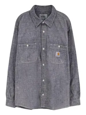 Carhartt Work In Progress Painter Used Effect Cotton Shirt - Blue