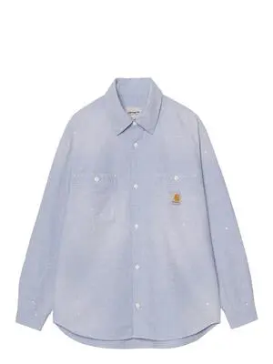 Carhartt Work In Progress Painter Cotton Shirt With Used Effect - Blue