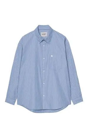 Carhartt Work In Progress Keene Striped Cotton Shirt L/s - Blue