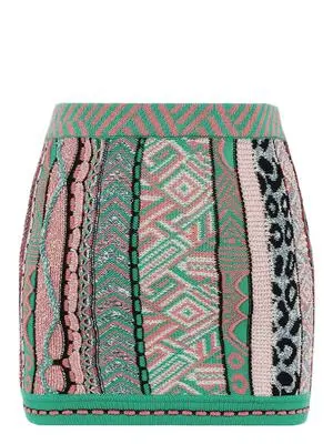 LANEUS Inlay Cotton Skirt - Multicolor