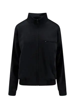 MAISON MARGIELA Zip-up Sweatshirt With Numeric Embroidery - Black