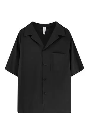 HEVO Linen And Viscose Blend Shirt - Black