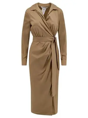 Max Mara Mxmbeta Cotton Blend Dress - Beige