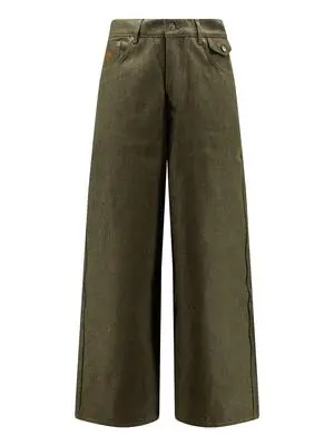 WALK IN PARIS Walk In Paris The Gardener's Wide-Leg Denim Trousers Green