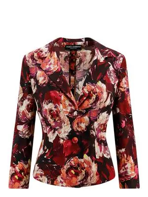 Dolce & Gabbana Peonie Flower Print Cady Blazer - Multicolor