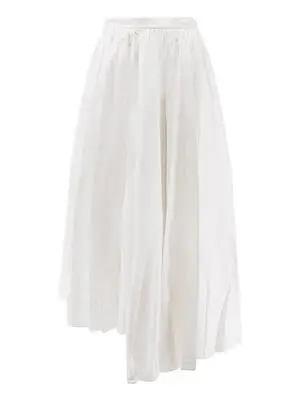 SELF-PORTRAIT Asymmetrical Cotton Skirt - White