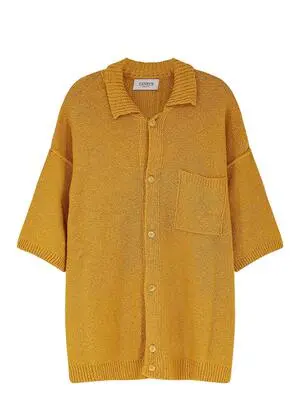 LANEUS Cotton, Cashmere And Silk Blend Shirt - Yellow