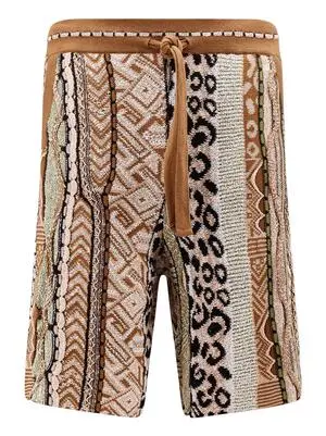 LANEUS Cotton Blend Bermuda Shorts - Multicolor