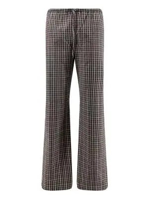 RÓHE Madras Cotton Trousers - Black