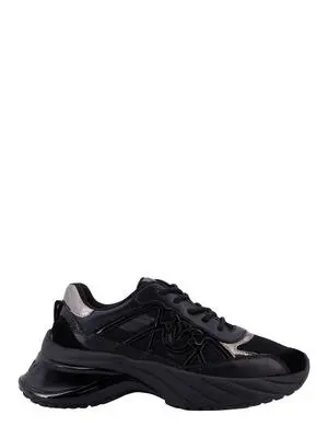 Pinko Ariel Leather And Nylon Sneakers - Black