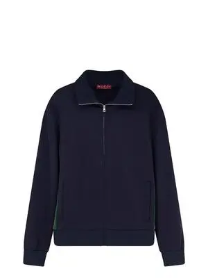 Gucci Jersey Sweatshirt With Lateral Web Band - Blue