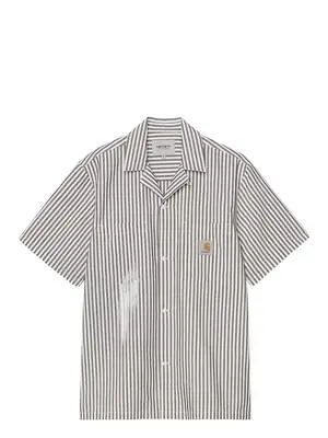 Carhartt Work In Progress Level Cotton Blend Shirt With Striped Pattern - Grey