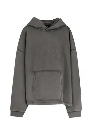 REPRESENT Embellished Hoodie Cotton Sweatshirt - Grey