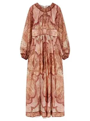 Zimmermann Cotton And Silk Blend Wanderlust Long Dress - Multicolor