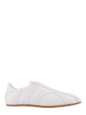 TOTEME Canvas Low-top Sneakers With Leather Profile - White