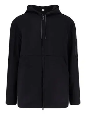 HEVO Virgin Wool Blend Coat With Zip Closure And Hood - Black