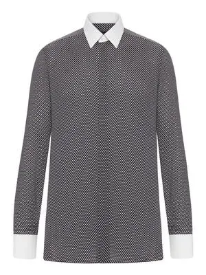 TOM FORD Microfantasy Cotton Shirt - Black