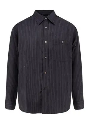 TONYWACK Striped Wool Blend Shirt - Grey