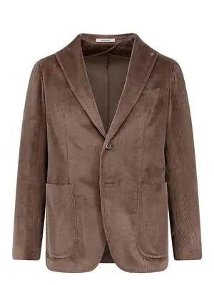 Tagliatore Single-breasted Corduroy Blazer - Brown