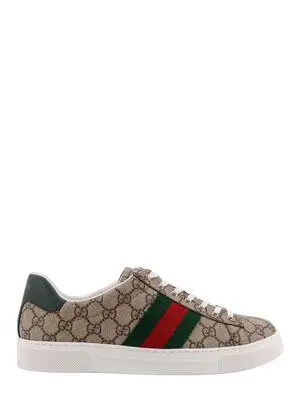 Gucci Low-top Ace Gg Supreme Fabric Sneakers - Beige