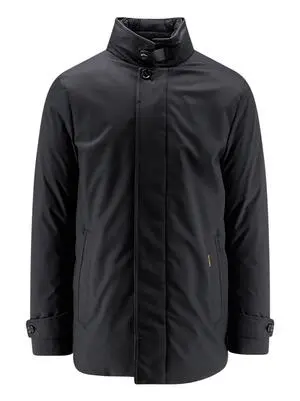 MOORER Moorer Technical Fabric Jacket With Zip And Button Closure Black
