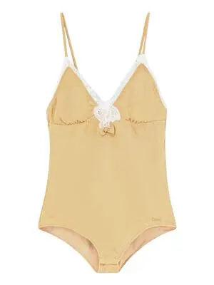 Chloé Top Body With Lace Details - Beige