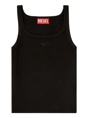 DIESEL® Ribbed Cotton Tank Top - Black