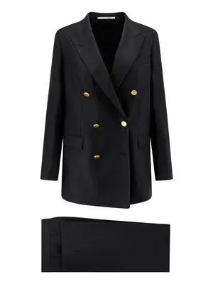 Tagliatore Jasmine Linen Suit - Black