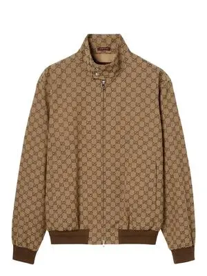 Gucci Gg Monogram Zip Jacket - Beige