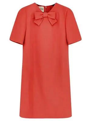 Valentino Garavani Wool And Silk Blend Short Dress - Red
