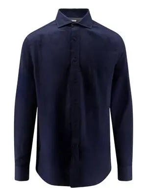 Brunello Cucinelli Cotton And Lyocell Shirt - Blue