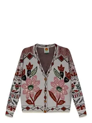 Farm Rio Cardigan With Embroidery - Multicolor