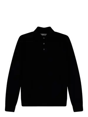 Brunello Cucinelli Cashmere And Silk Polo Shirt - Black